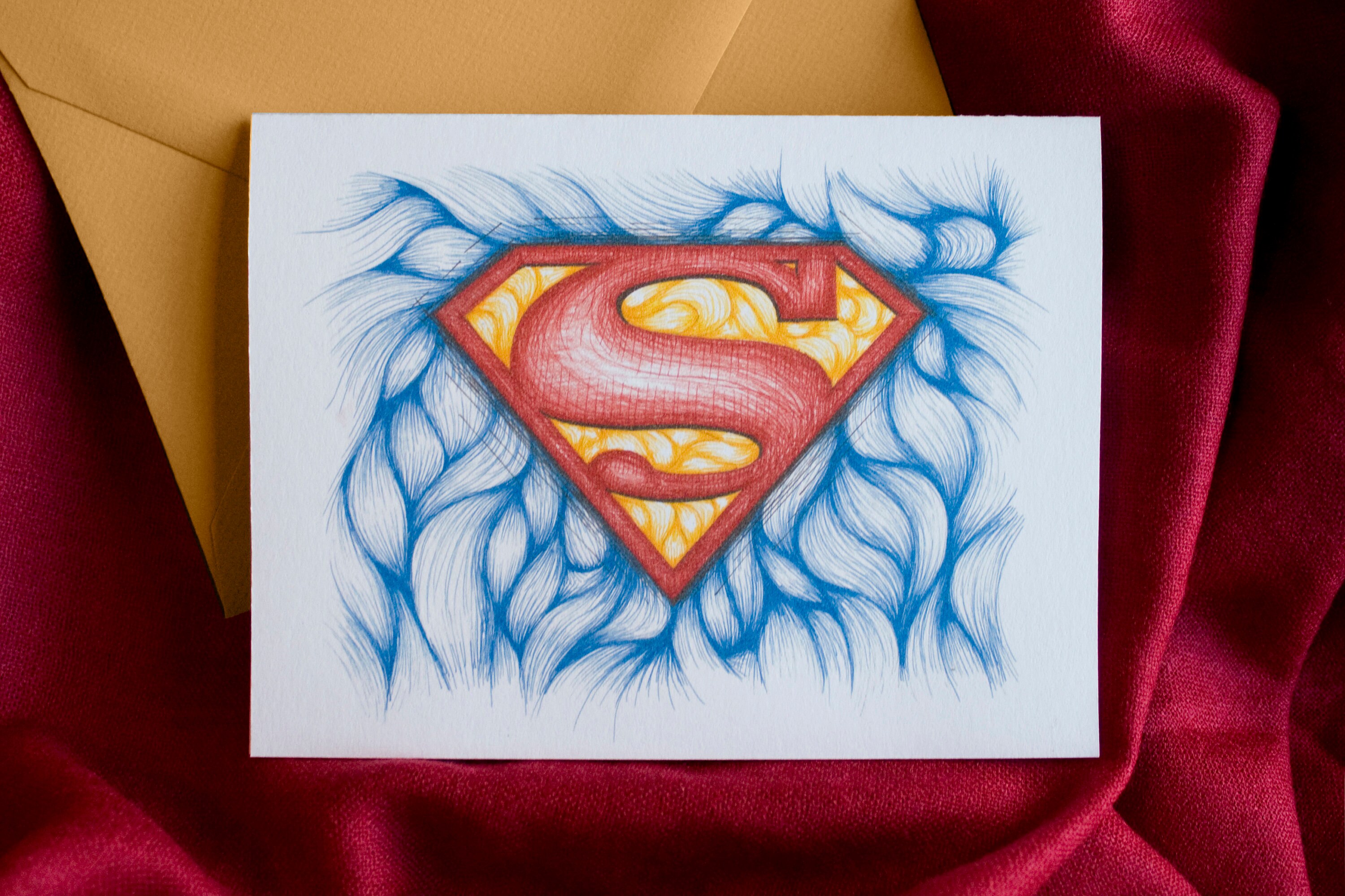 Supercard | Superman/supergirl Hand-drawn Logo Illustration | Blank ...