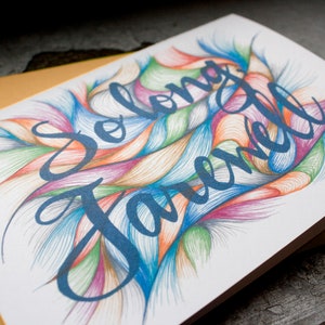 So Long, Farewell | Hand-drawn Illustration | Blank Goodbye Card ...