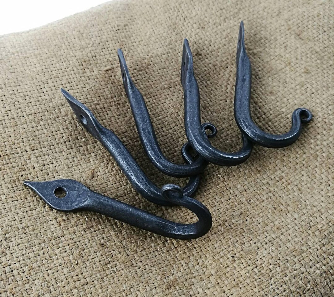 Coat Hooks, Set of 5. Hand Forged From Mild Steel. - Etsy