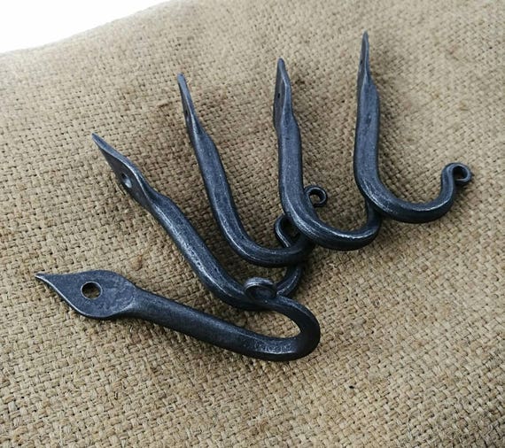 Coat Hooks Set of 5. Hand Forged From Mild Steel. | Etsy