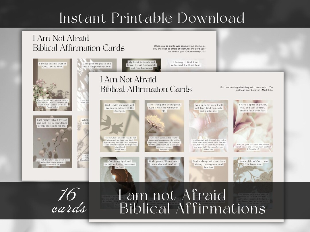 Printable Biblical Affirmation Cards, Positive Affirmation Cards for ...