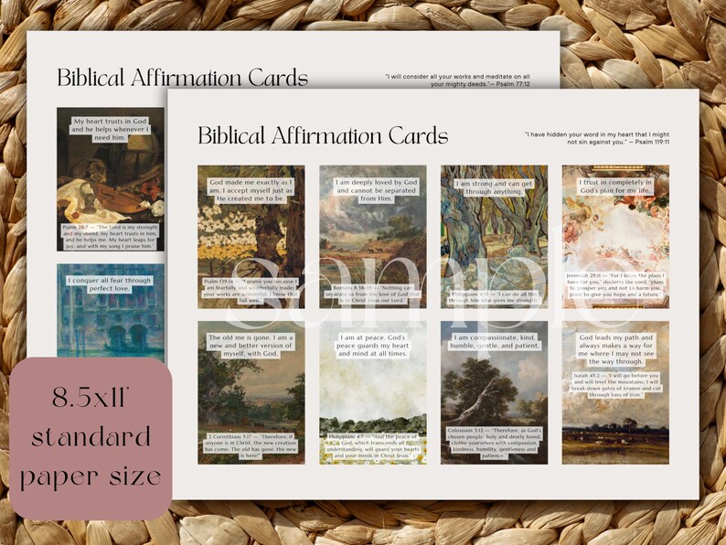 Printable Biblical Affirmation Cards, Positive Affirmation Cards ...