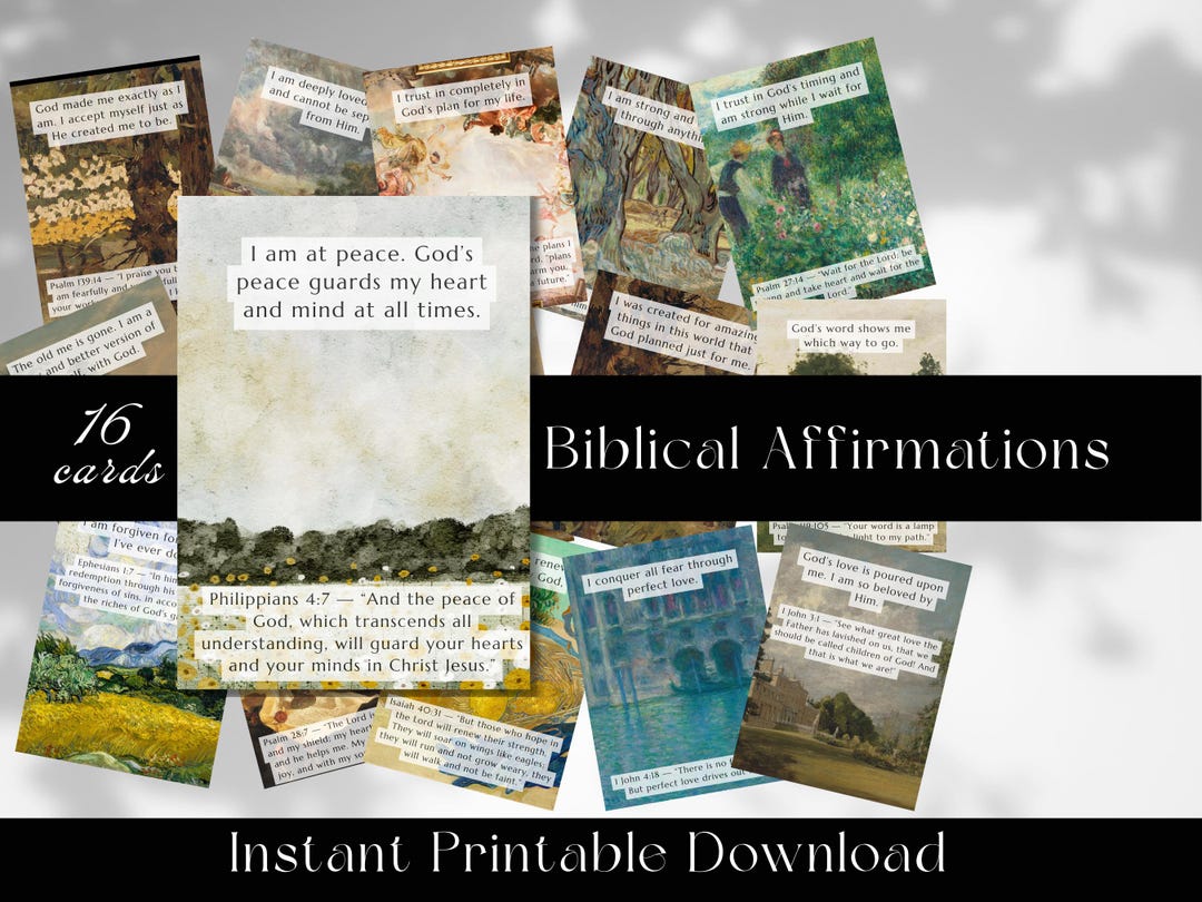 Printable Biblical Affirmation Cards, Positive Affirmation Cards ...