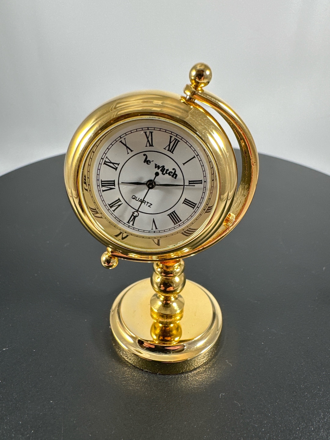 Vintage Brass Miniature Armillary Globe Clock | Le Watch | Unique Gift ...