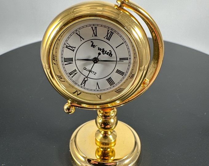 Vintage Brass Miniature Armillary Globe Clock | Le Watch | Unique Gift ...
