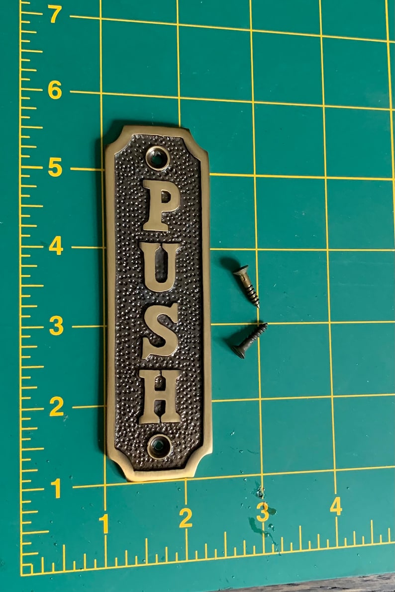 Cast Brass push Door Sign Casted in Brass - Etsy