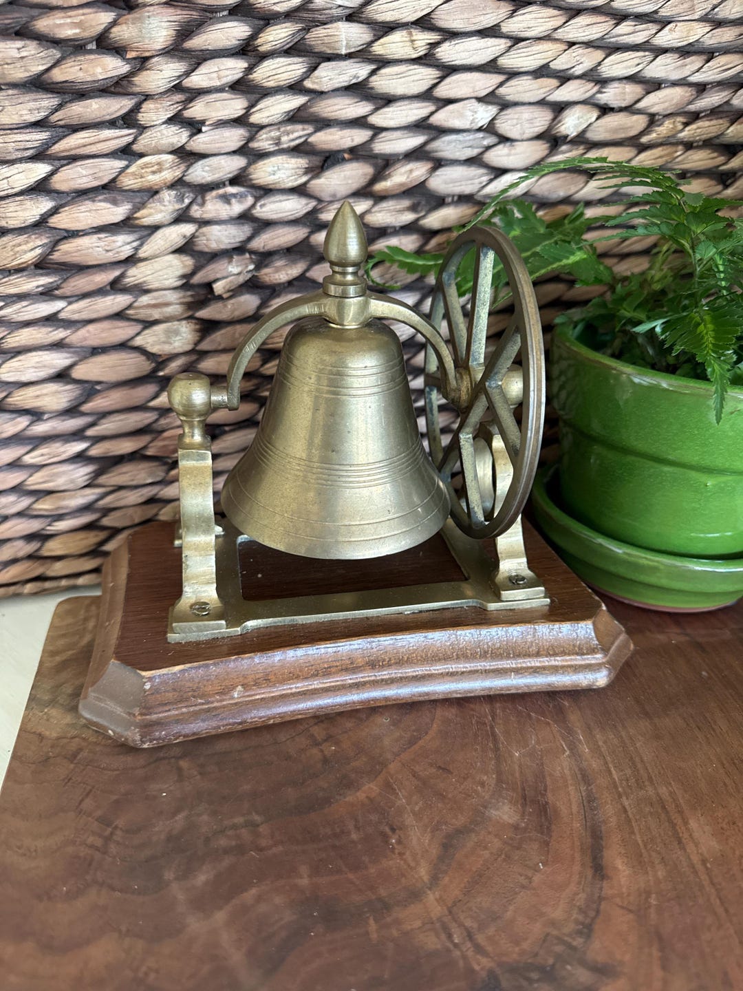 Vintage Brass Nautical Bell | Pulley Wheel | Set Design | Captain Gift ...