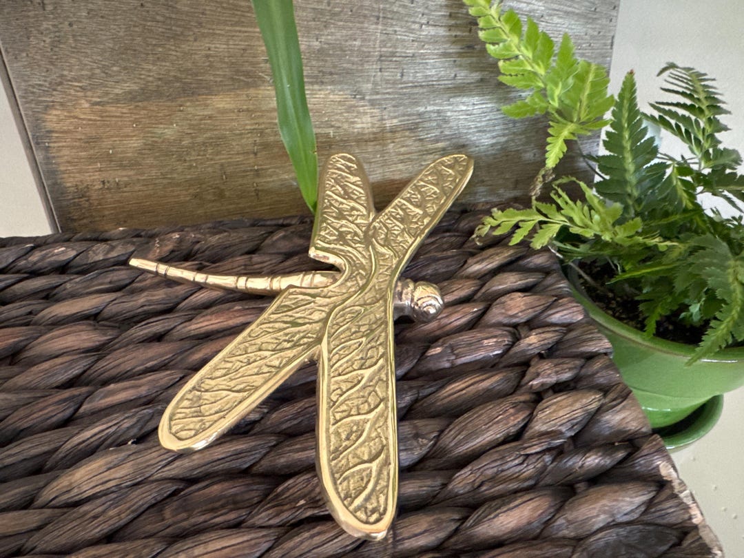 Polished Brass Dragonfly | Vintage Style | Home Decor | Paperweight ...