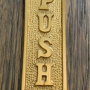 Cast Brass PUSH Door Sign | Casted in Brass | Polished Brass or Antique ...