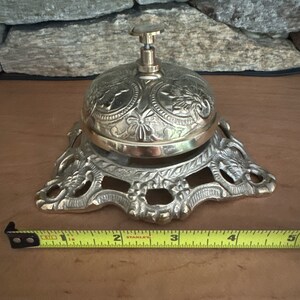 Ornate Victorian Counter Service Desk Bell in Vintage Styled Brass ...
