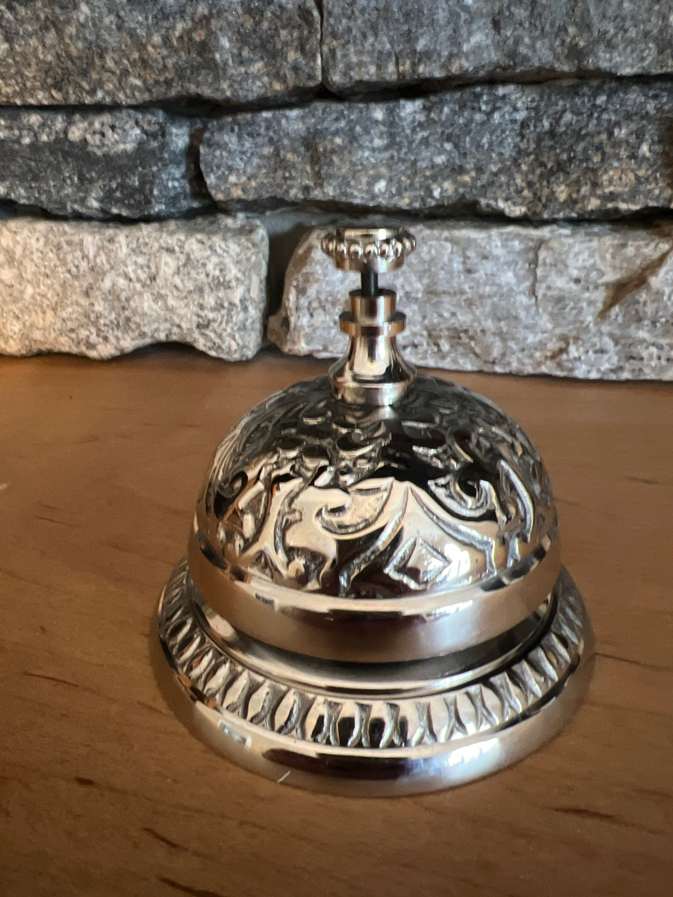 Victorian Counter Service Desk Bell in Vintage Nickel Retail | Etsy