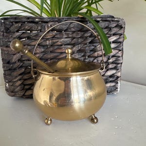 Vintage Brass Cauldron With Handle Lid and Torch | Fire Pot | Witch and ...