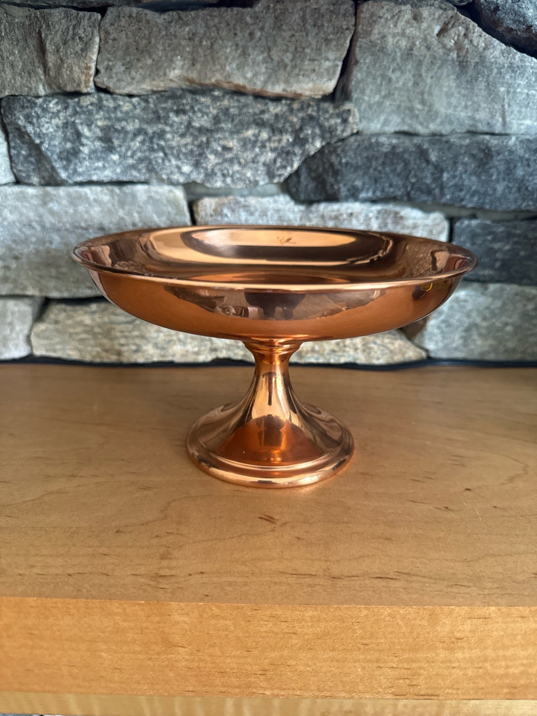 Vintage Copper Bowl With Pedestal Base | Catch All | Antique | Unique ...