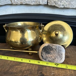 Vintage Brass Fire Pot Cauldron With Brass Lid and Torch Magic Set ...