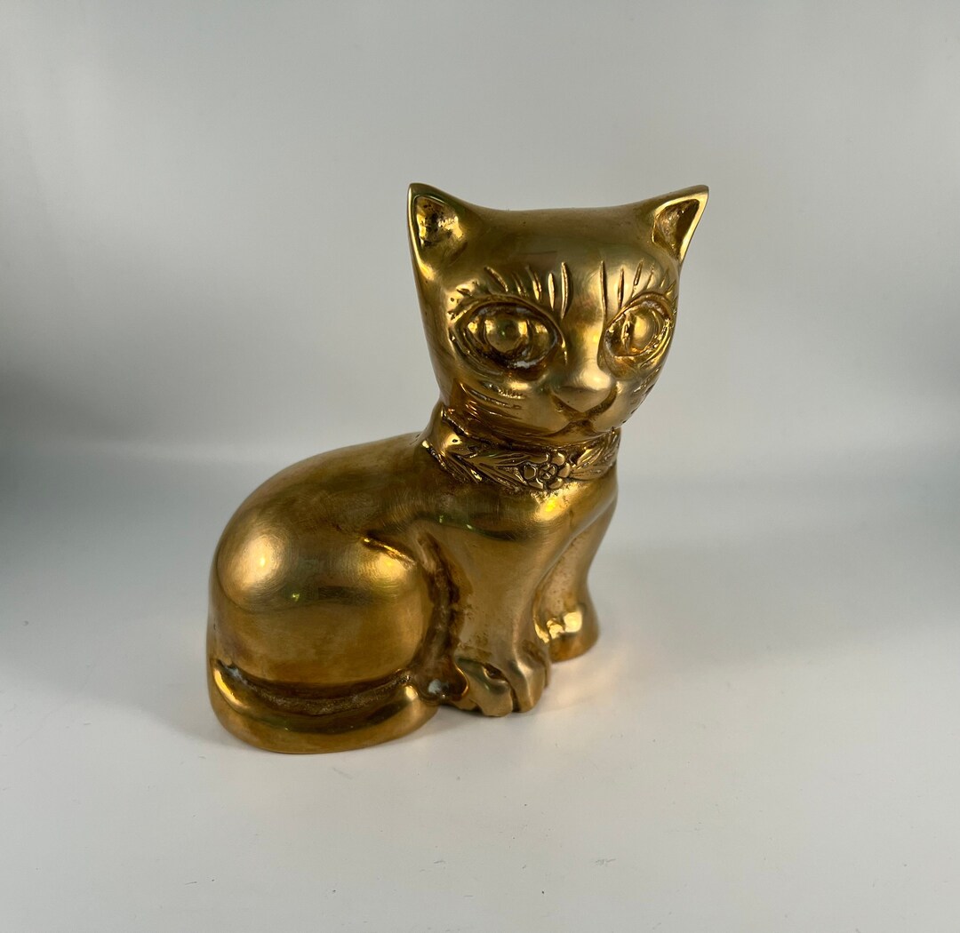 Vintage Brass Kitty Cat | MCM | Solid | Figurine - Etsy