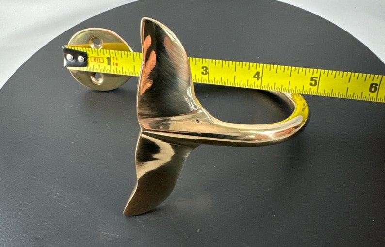 Polished Brass Large Whale Tail Hook | Nautical | Ocean Life | Beach ...