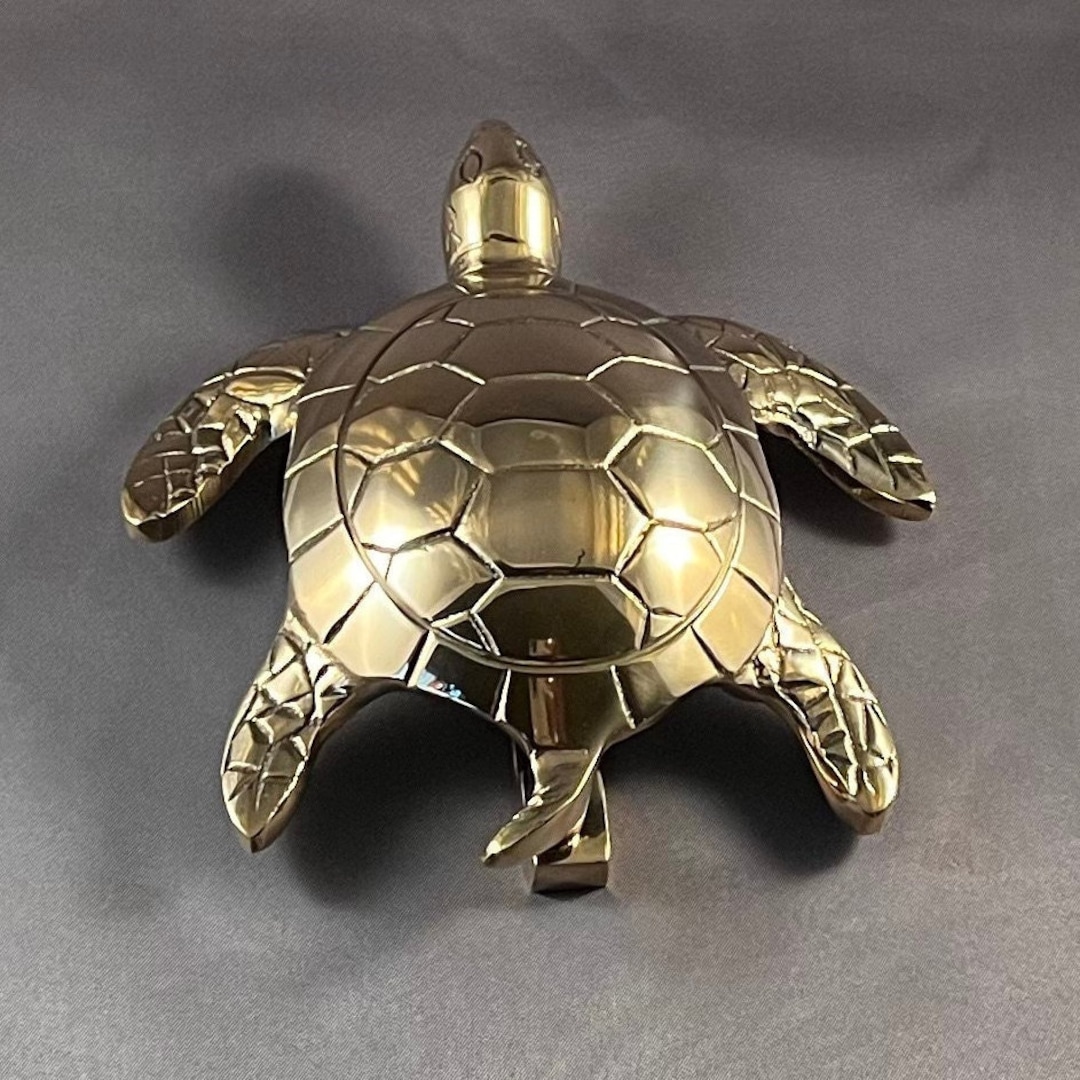 Vintage Brass Sea Turtle Door Knocker Nautical Doorknocker - Etsy