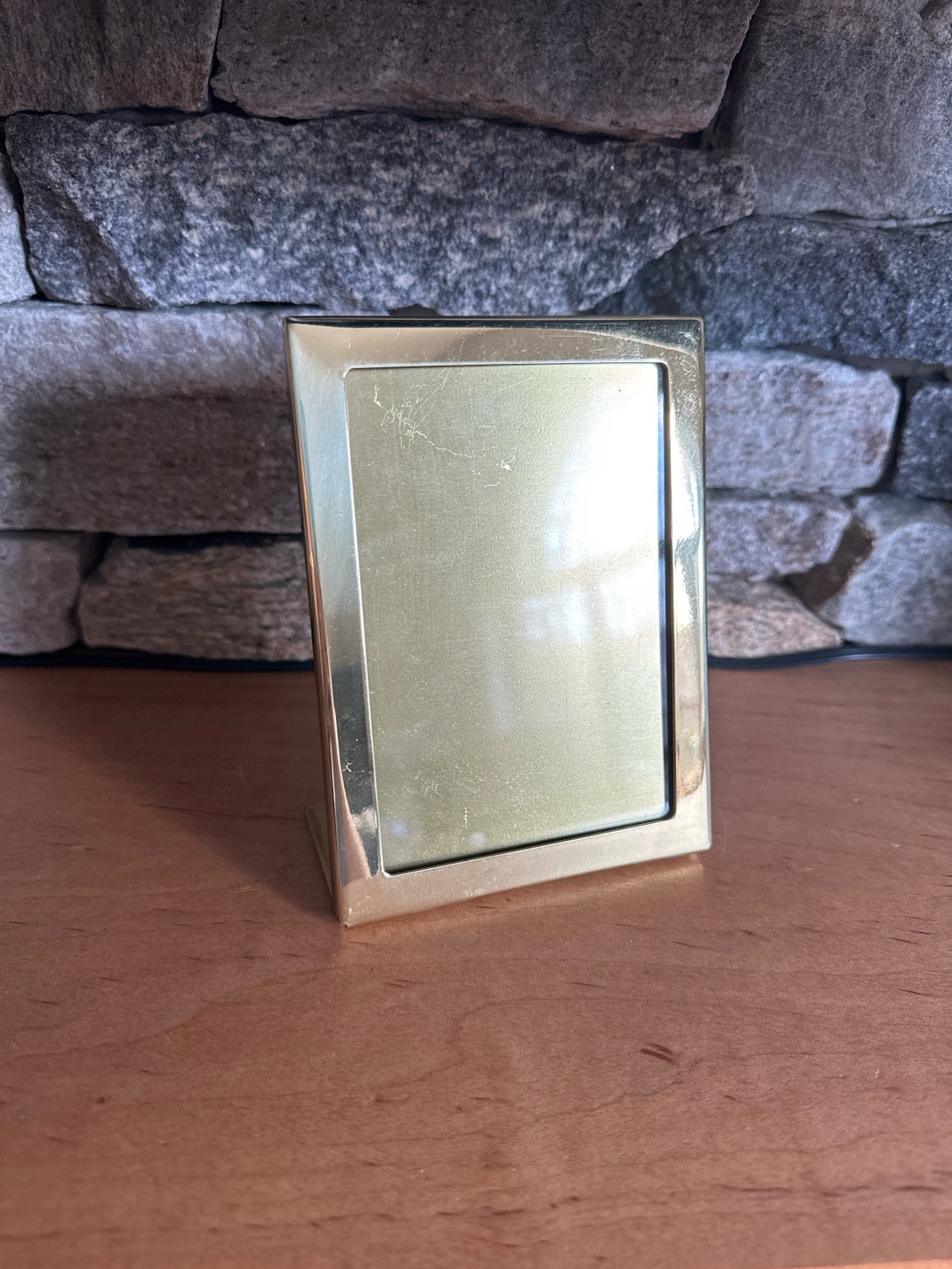 Vintage Solid Brass Picture Frame Stand for a 4.75 X 3.25 Inch Picture ...