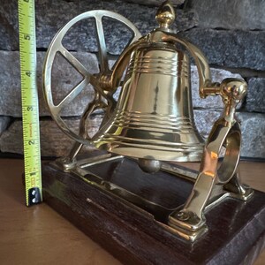 Vintage Brass Nautical Bell Pulley Wheel Set Design Captain Gift Marina ...