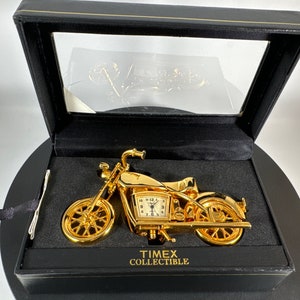 Vintage Brass Timex Quartz Clock Miniature Motorcycle New in Box - Etsy