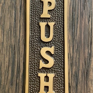 Cast Brass PUSH Door Sign | Casted in Brass | Polished Brass or Antique ...