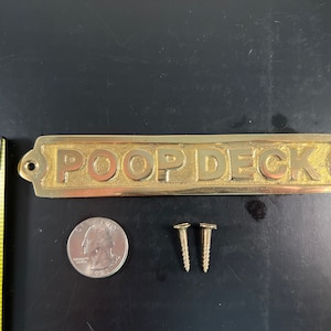 POOP DECK Sign in Polished Brass | Nautical | Boat | Bathroom | Vintage ...