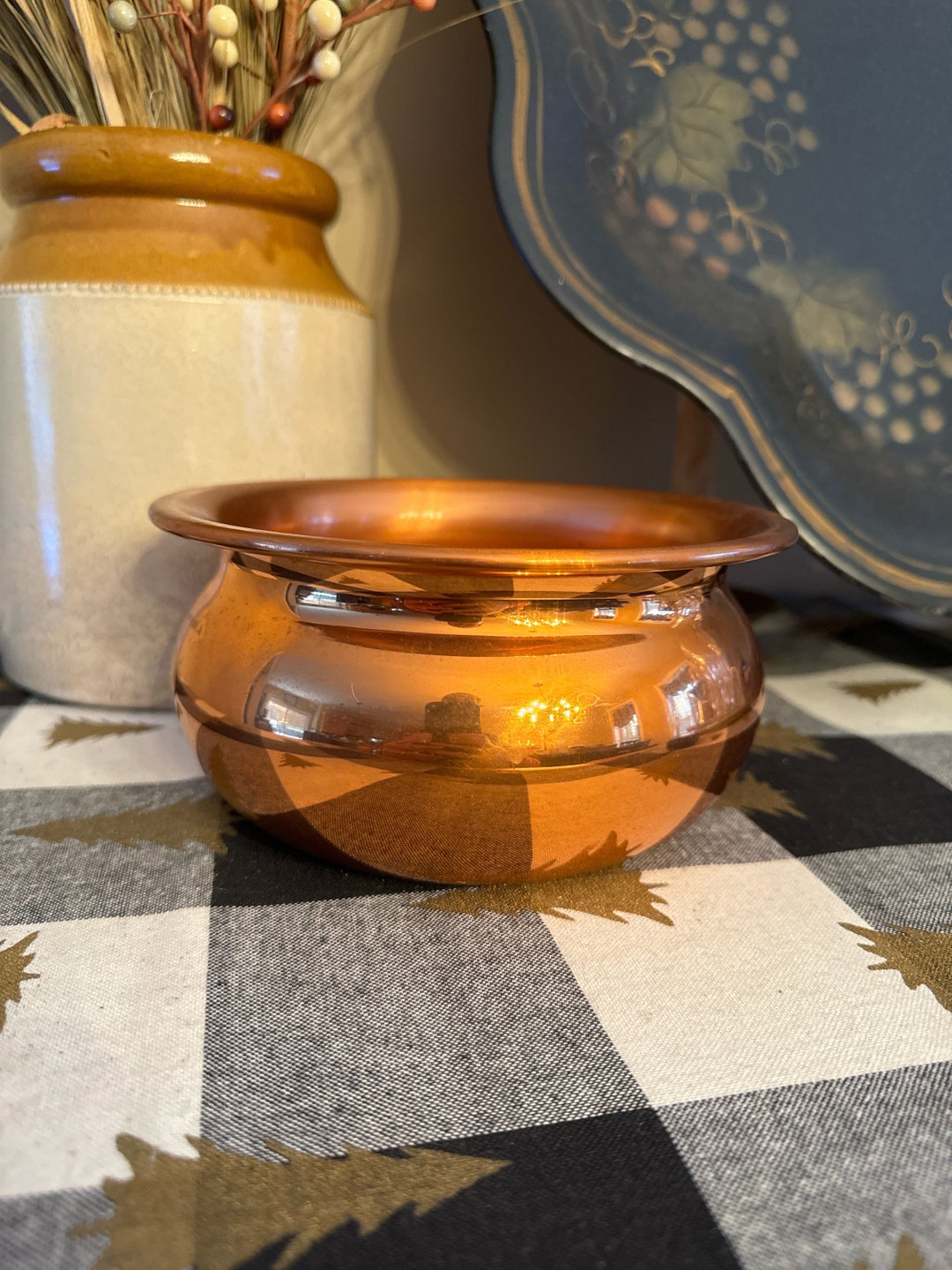 Vintage Copper Bowl Planter | Made in USA | Coppercraft Guild | Unique ...