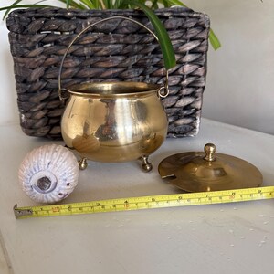 Vintage Brass Cauldron With Handle Lid and Torch | Fire Pot | Witch and ...