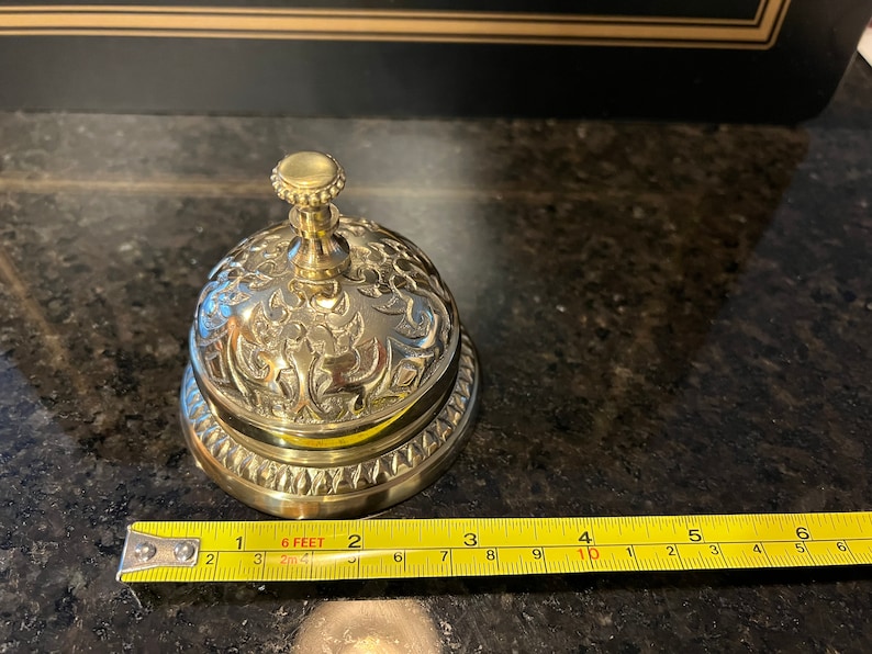 Victorian Counter Service Desk Bell in Vintage Brass Retail - Etsy