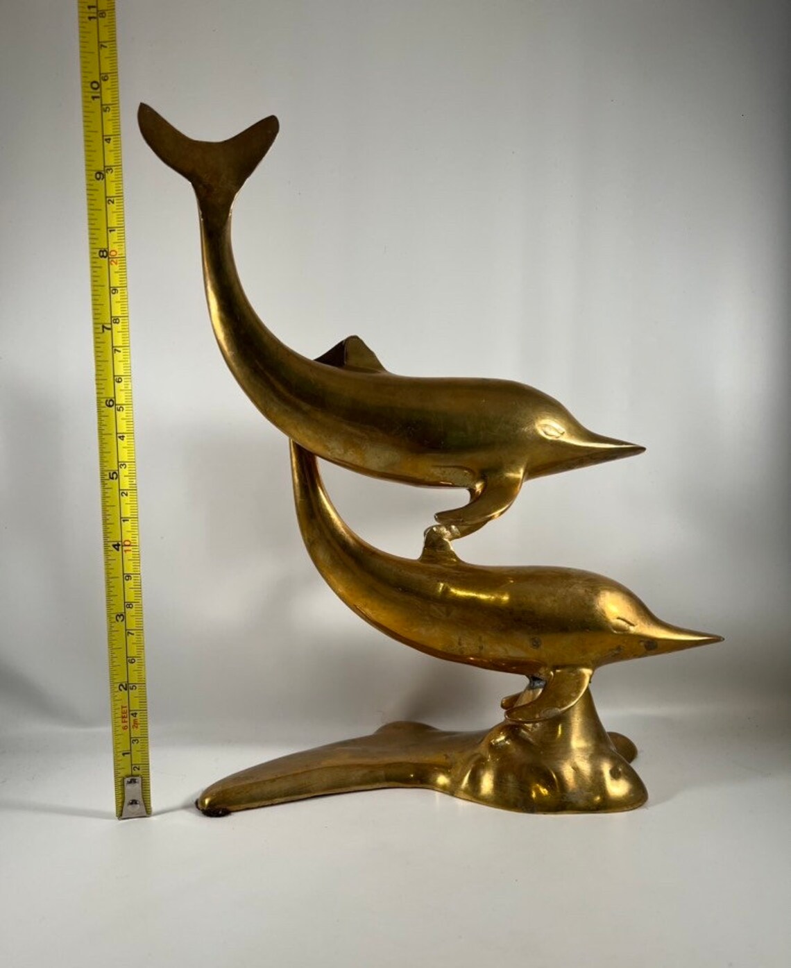 Vintage Brass Dolphin Figurine | Ocean | Wave | Marine | Beach | Pool ...