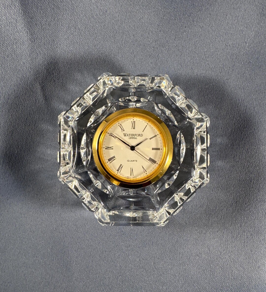 Small Vintage Waterford Crystal Clock With Rare Gold Face | Octagonal ...