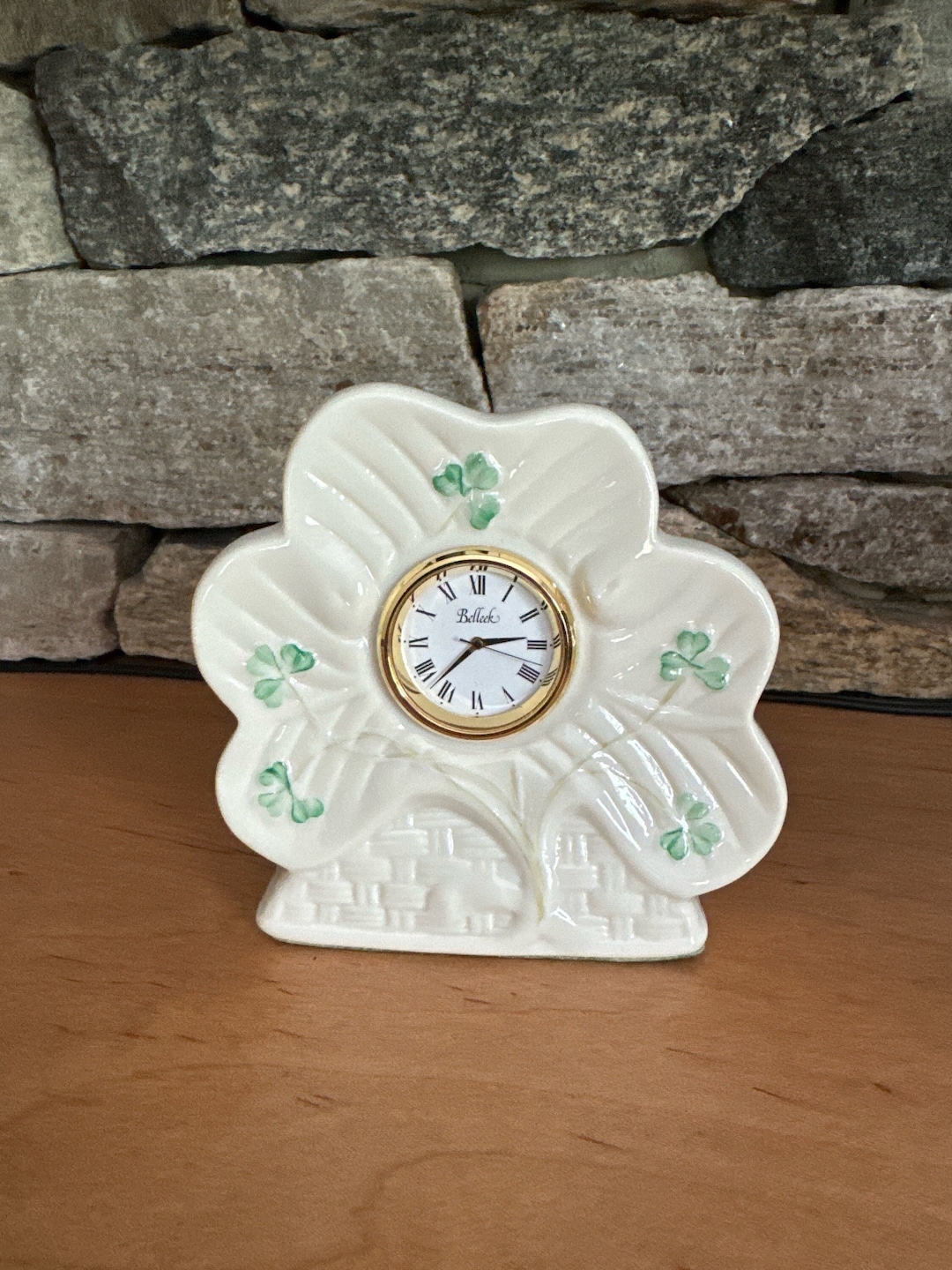 Vintage Irish Belleek Blarney Shamrock Clock | Ireland | Elegant Gift ...