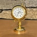 Vintage Brass Miniature Armillary Globe Clock Le Watch Unique Gift ...
