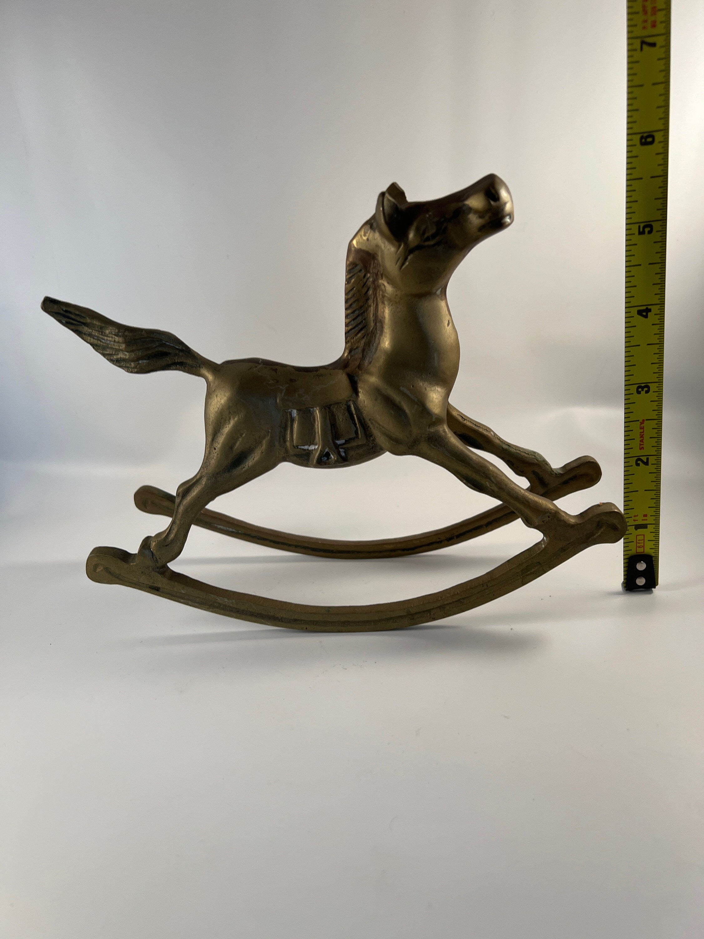 Vintage Brass Rocking Horse Figurine - Etsy