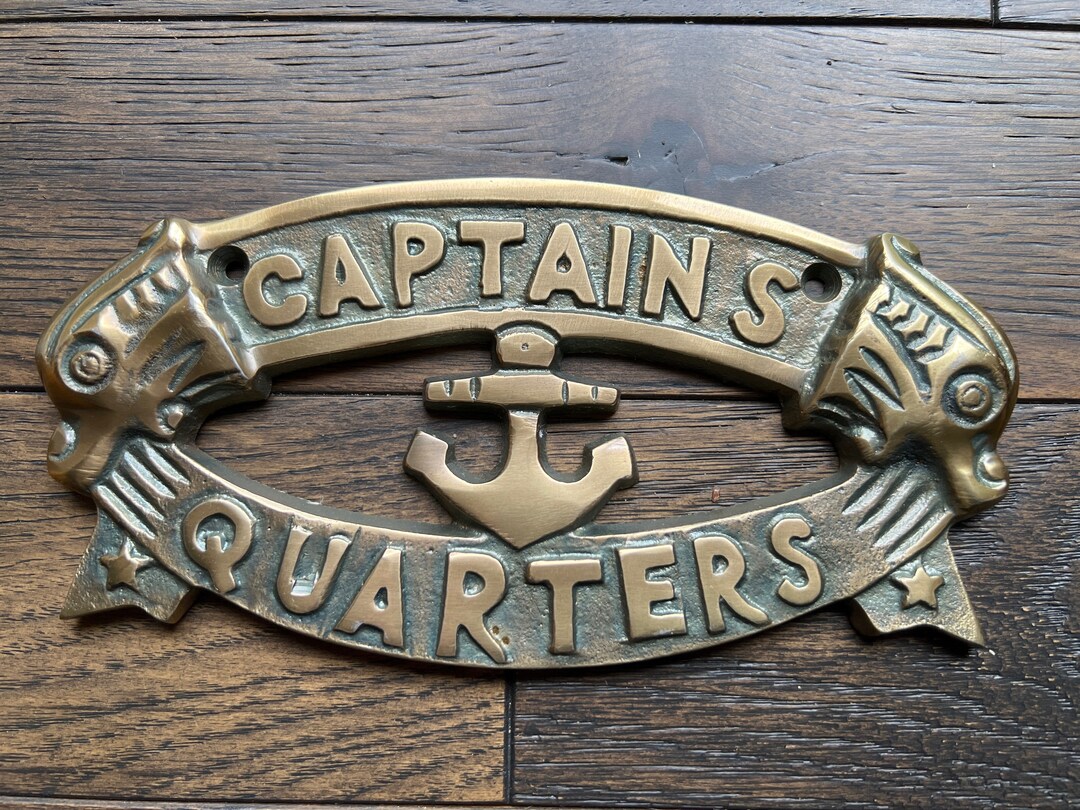 Brass Sign Captains Quarters Nautical Man Cave She Shed Enby Enclave - Etsy