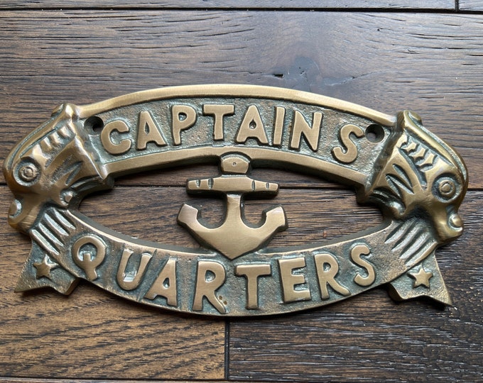 Brass Sign Captains Quarters Nautical Man Cave She Shed Enby Enclave - Etsy