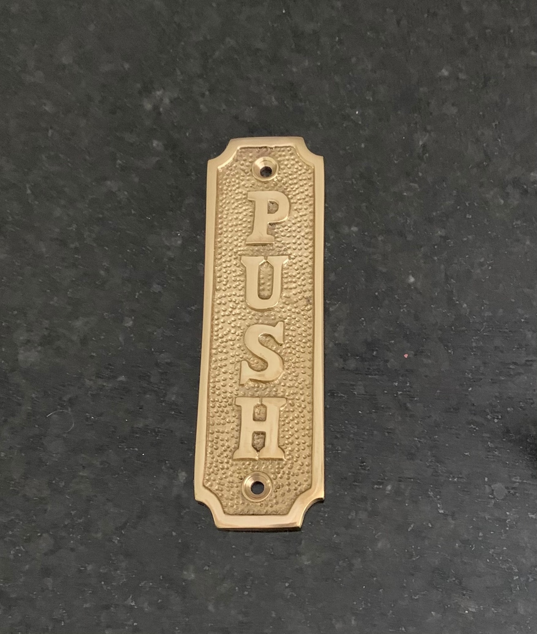 Cast Brass PUSH Door Sign | Casted in Brass | Polished Brass or Antique ...