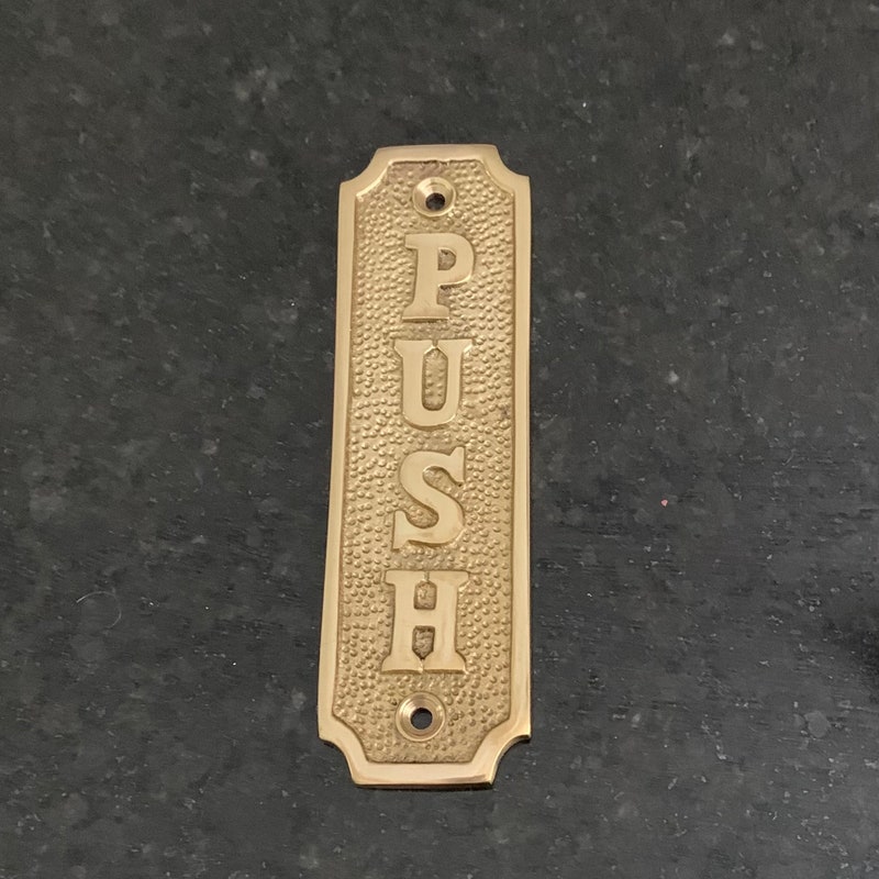 Vintage Brass Door Push - Etsy