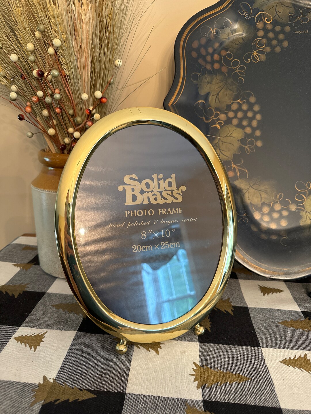 Vintage Style Brass Large Oval Picture Frame 8 X 10 Hand Polished ...