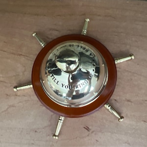 Vintage Brass and Wood Ships Wheel Bell - Etsy