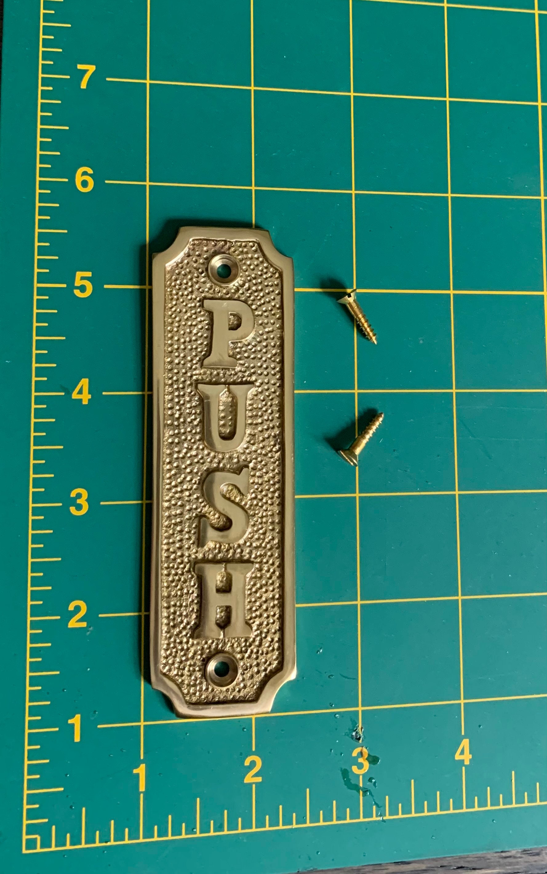 Cast Brass push Door Sign Casted in Brass - Etsy