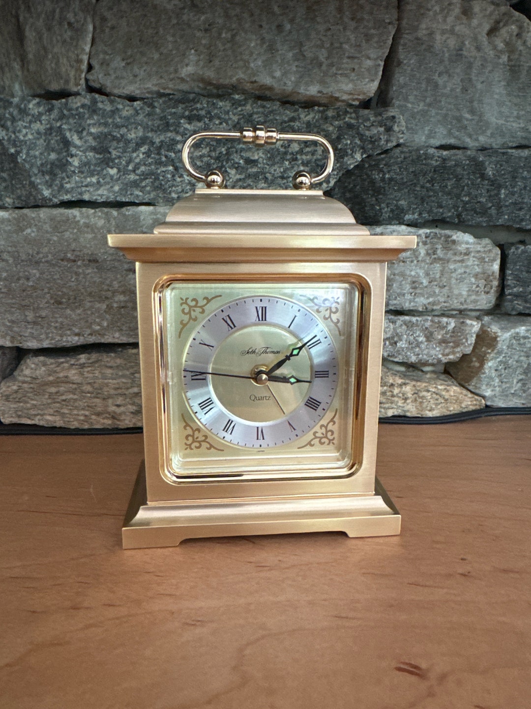 Vintage Brass Seth Thomas Carriage Clock Mantle Desk Set Design - Etsy