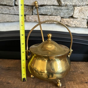 Vintage Brass Fire Pot Cauldron With Brass Lid and Torch Magic Set ...
