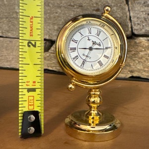Vintage Brass Miniature Armillary Globe Clock | Le Watch | Unique Gift ...