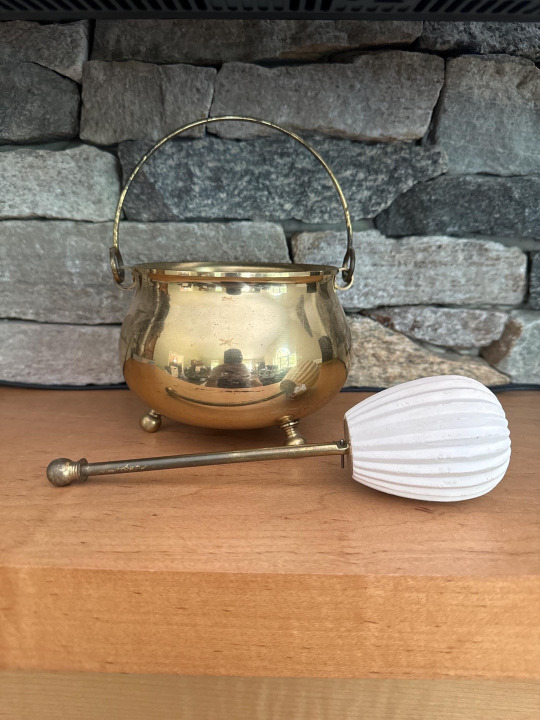 Vintage Brass Fire Pot | Cauldron With Torch | No Lid | Magic | Set ...