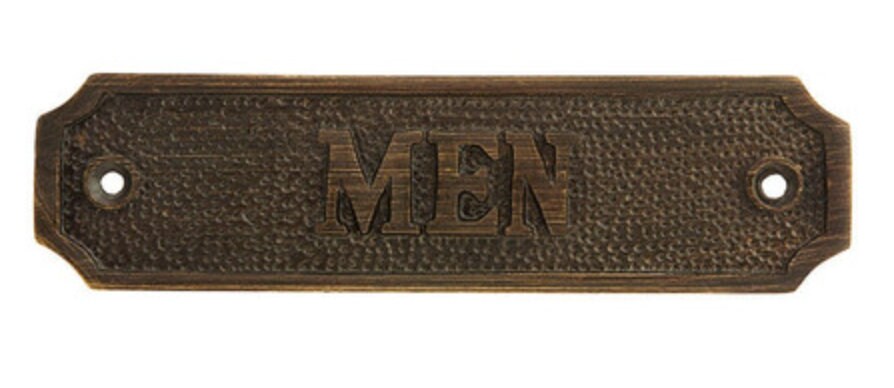 WOMEN or MEN Sign in Polished Brass or Antique Brass | Vintage | Old ...