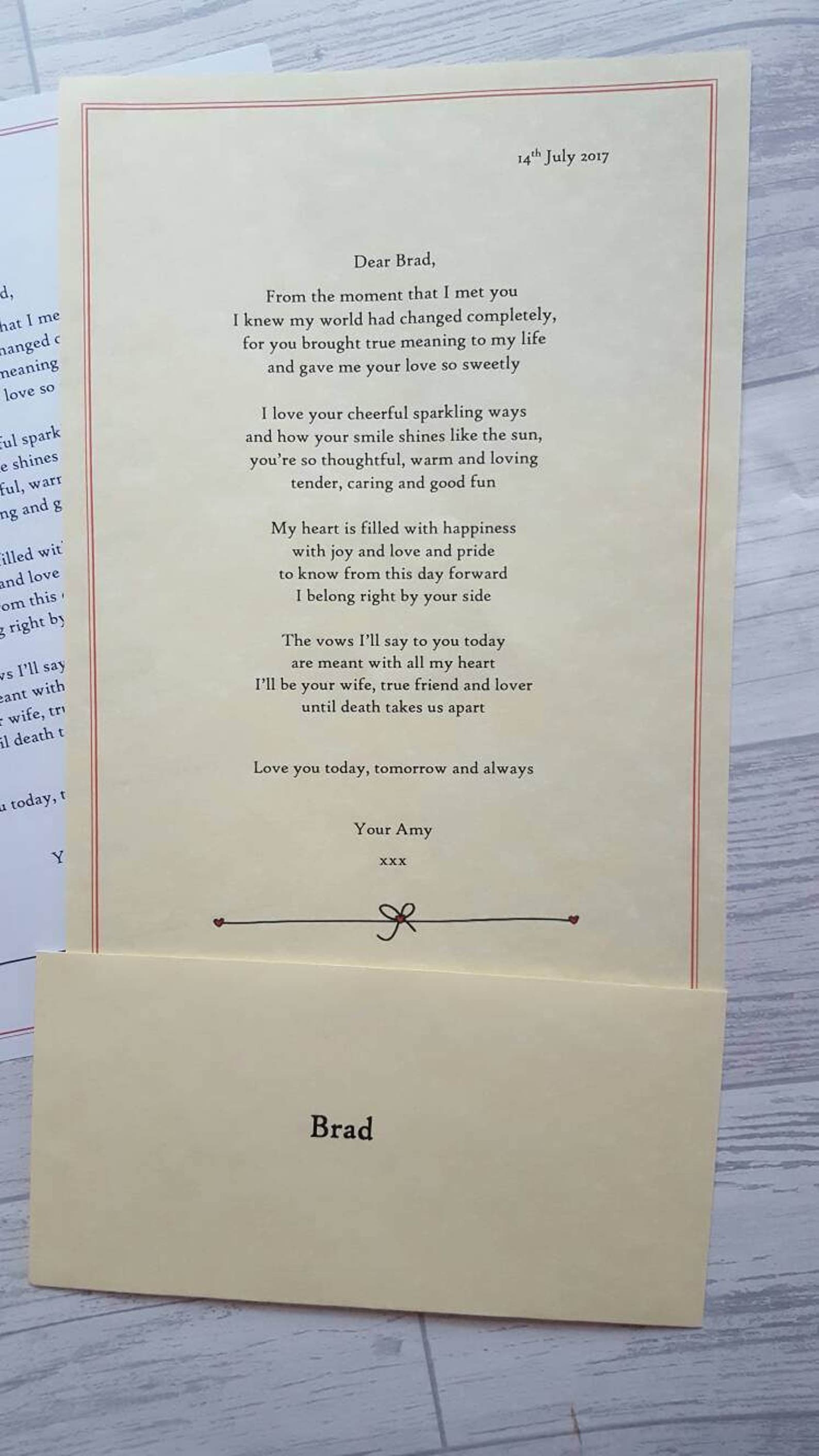 Personalised Wedding Letter Wedding Day Gift for Her Wedding - Etsy UK