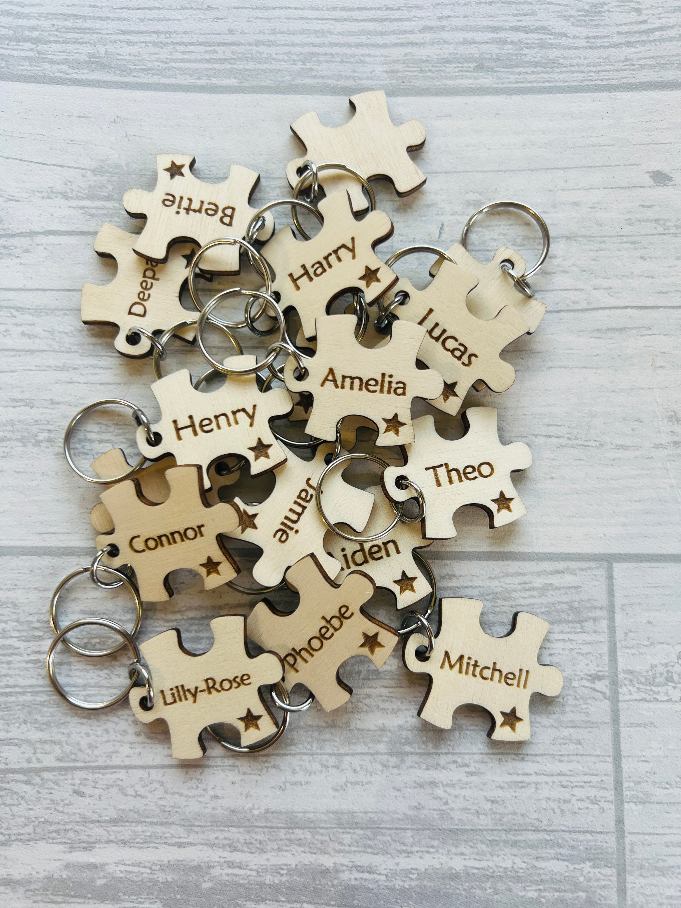 Small Puzzle Keyring Jigsaw Keyrings Kids Party Favours - Etsy UK