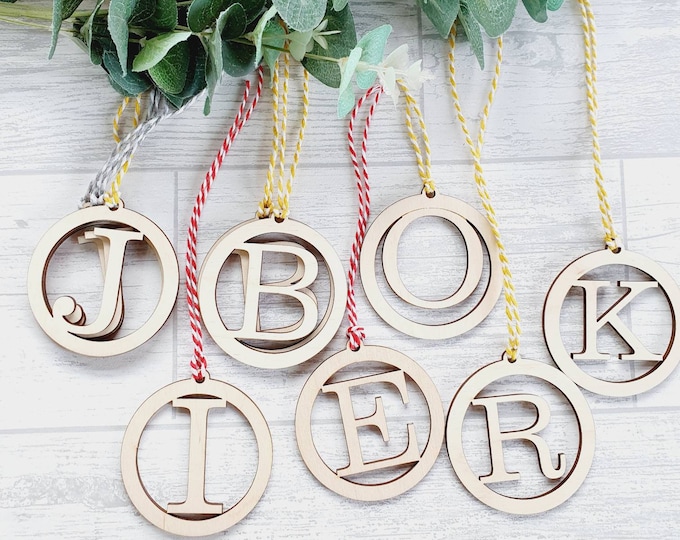 Initial Wooden Gift Tags 5th Anniversary Gift Initial Gift Tags Wooden ...