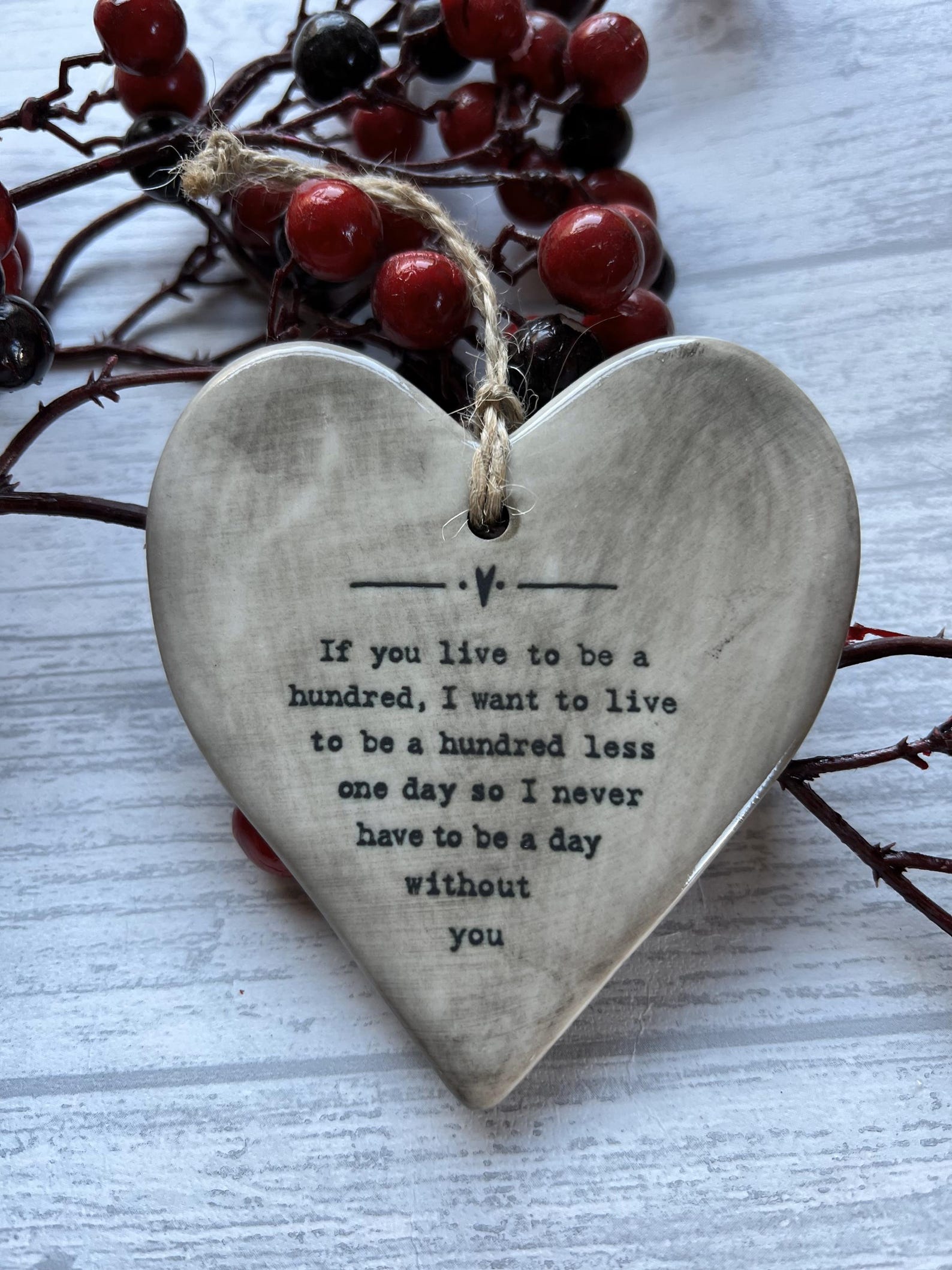 Porcelain Hanging Heart Decoration: Sentimental Poem Keepsake Gift - Etsy